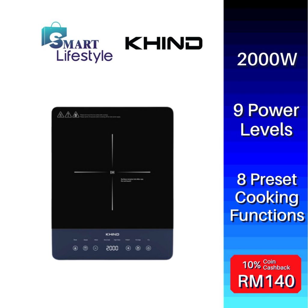 Khind 2000W Induction Cooker 8 Preset Cooking Functions IC2023 | Shopee ...