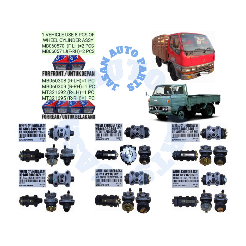 MITSUBISHI CANTER FB511,T210 WHEEL CYLINDER ASSY/BRAKE PUMP (WC ...