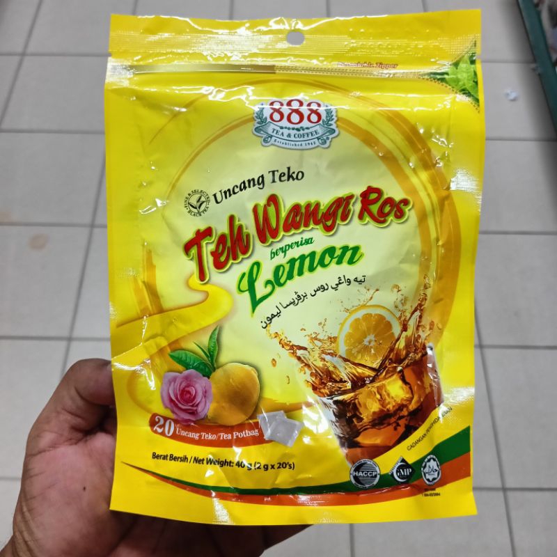 Teh Wangi Ros 888 Teh Uncang Teko Berperisa Lemon 20s x 2g | Shopee ...