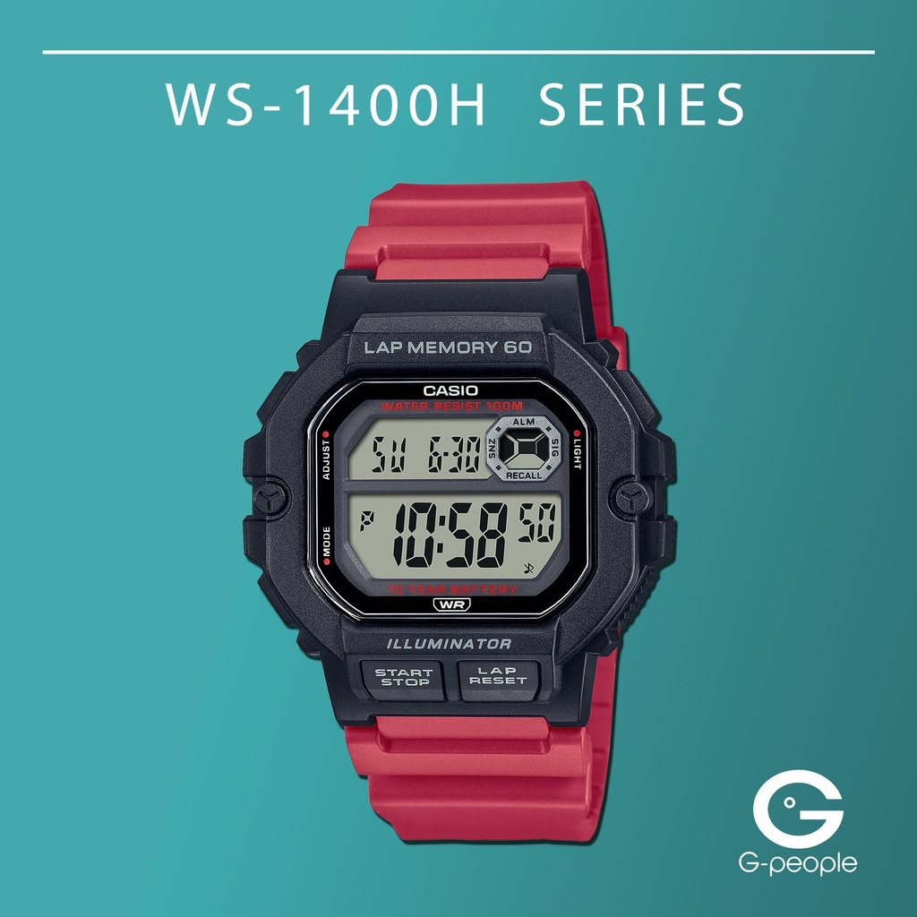 CASIO WS-1400H-4AV / WS-1400H-4A / WS-1400H SPORTS GEAR DIGITAL WATCH ...