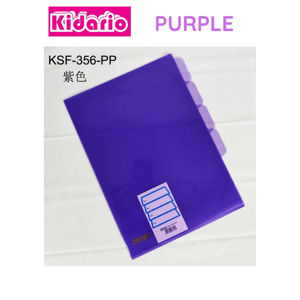 [ KSF-356 ] A4 KIDARIO 4 LAYER PP L SHAPE FOLDER WITH INDEX STICKER ...