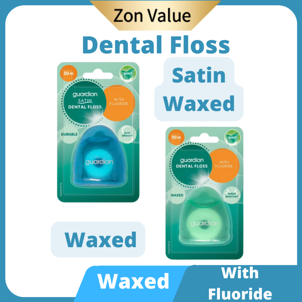 Guardian Dental Floss With Fluoride Satin Waxed / Mint Waxed 50m Gum ...
