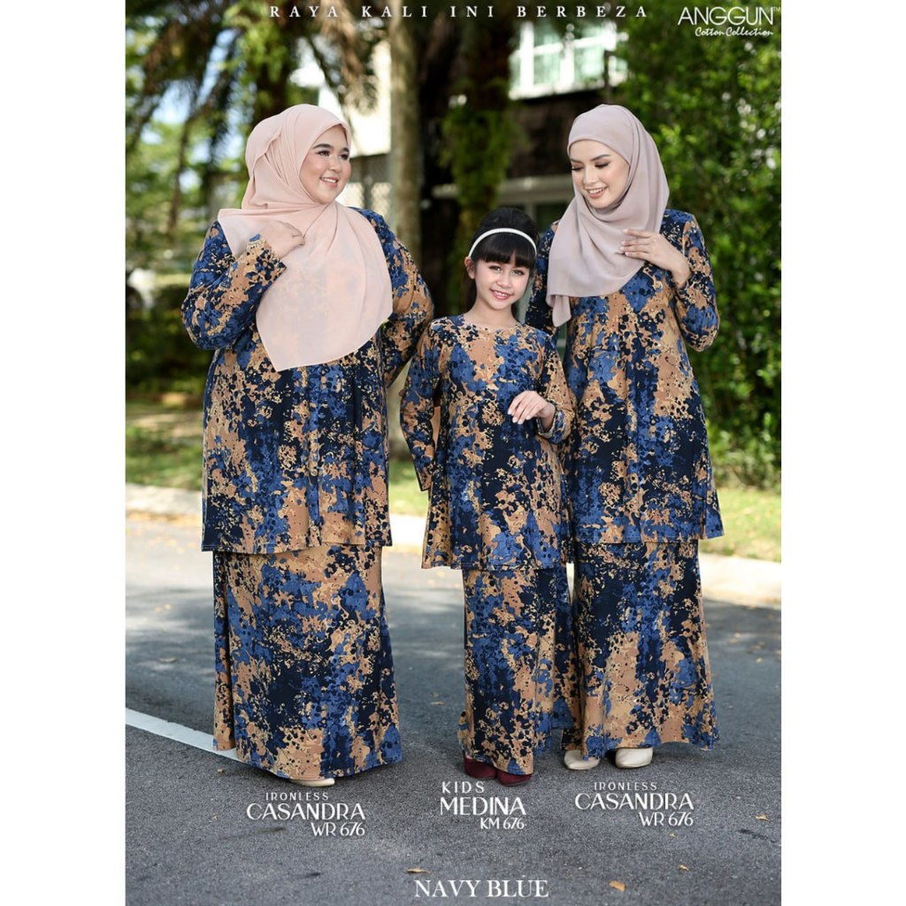 navy blue**BAJU RAYA IRONLESS SEDONDON RAYA 2024 BY ANGGUN COTTON ...