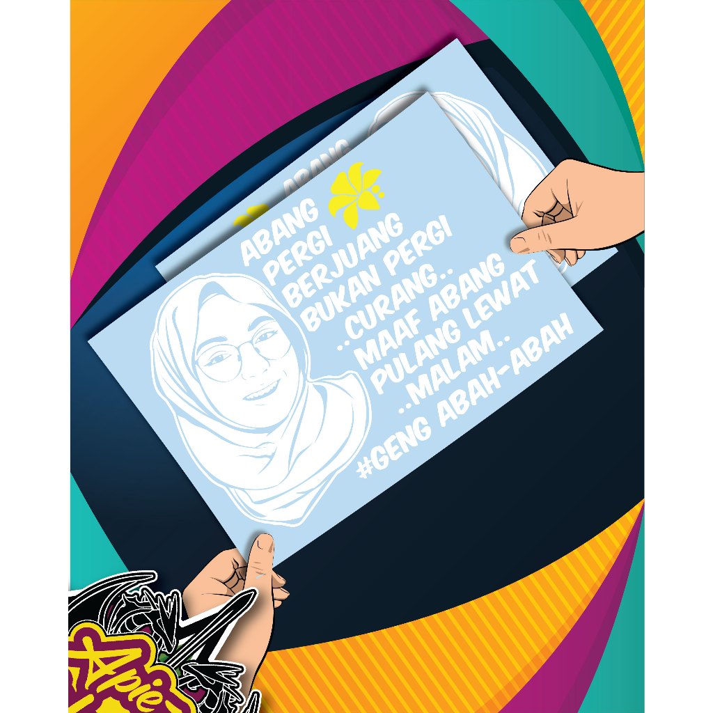 Sticker Abang pergi berjuang bukan pergi curang /Stiker lori/ sticker ...