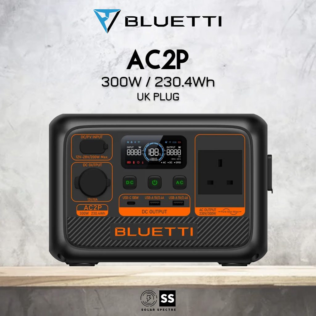 UK PLUG BLUETTI Portable Power Station AC2P 300W / 230.4Wh | Shopee ...