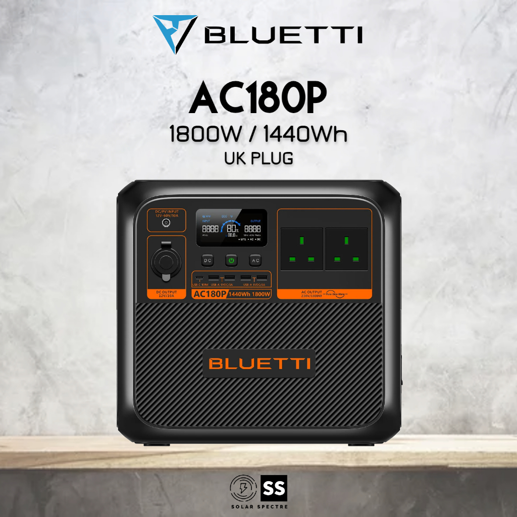 UK PLUG BLUETTI Portable Power Station AC180P 1800W / 1440Wh | Shopee ...