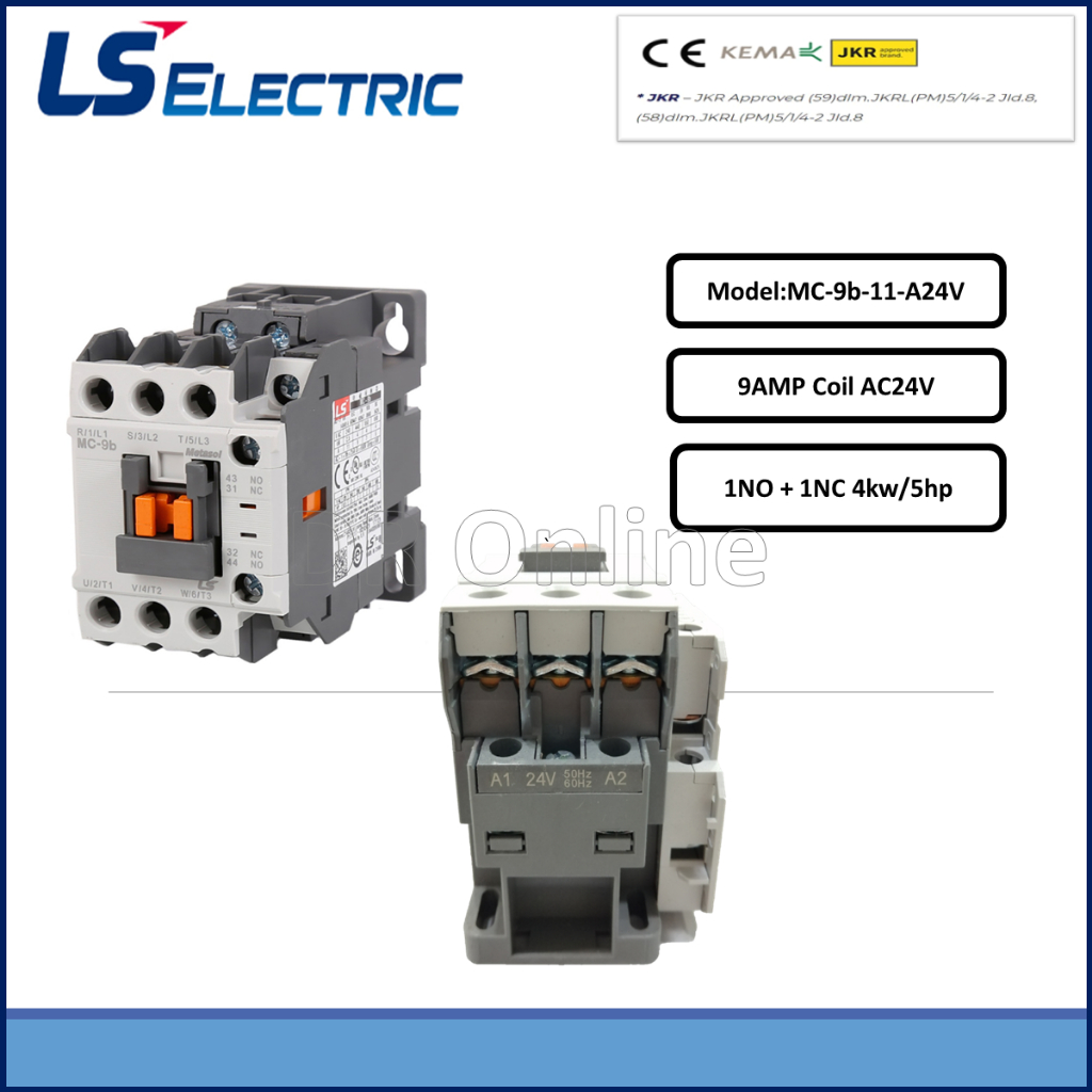 LS AC METASOL CONTACTOR, 4KW/5HP ~ 9A ~ 1NO+1NC ~ 110VAC,24VAC,240VAC ...