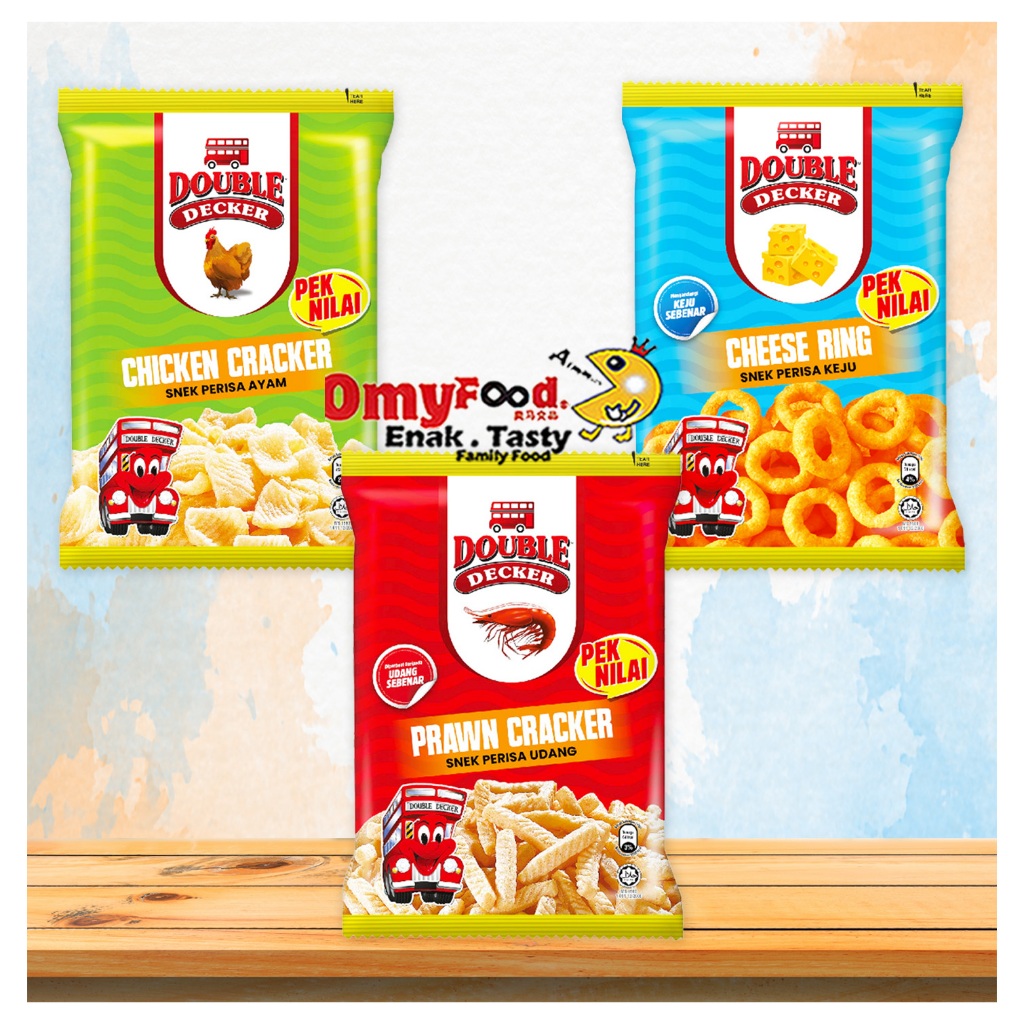 70g Double Decker Cracker [Prawn / Cheese Ring / Chicken][OmyFood ...