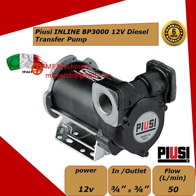Mf Piusi INLINE BP3000 24V / 12V Diesel Transfer Pump | Shopee Malaysia