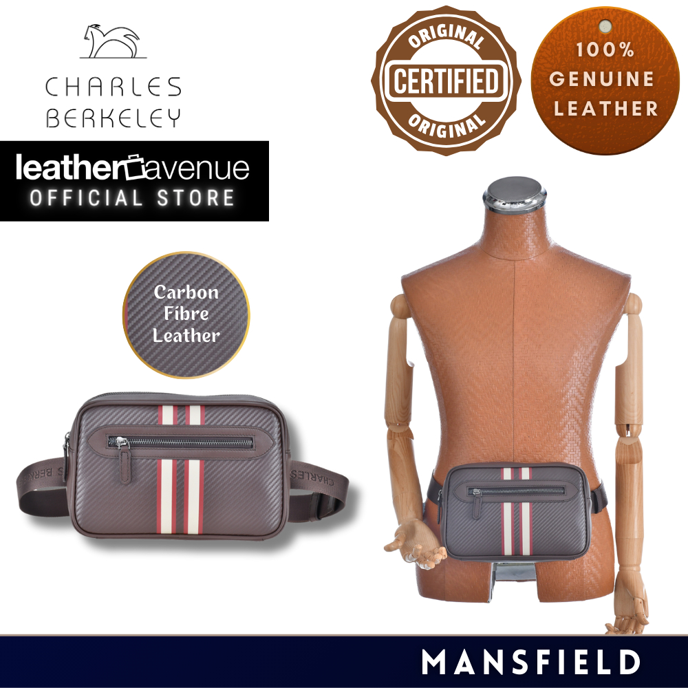 Charles Berkeley Mansfield-EX Carbon Fibre Brown Leather Men's Leather ...