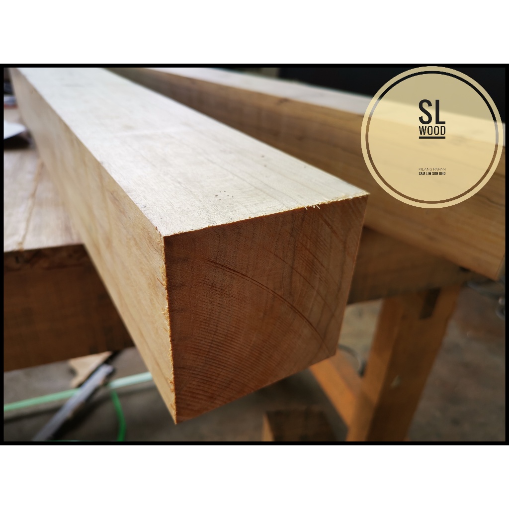 145(T)mm × 145(W)mm = 2'(L)Feet Balau Solid Wood Timber Smooth Finish ...