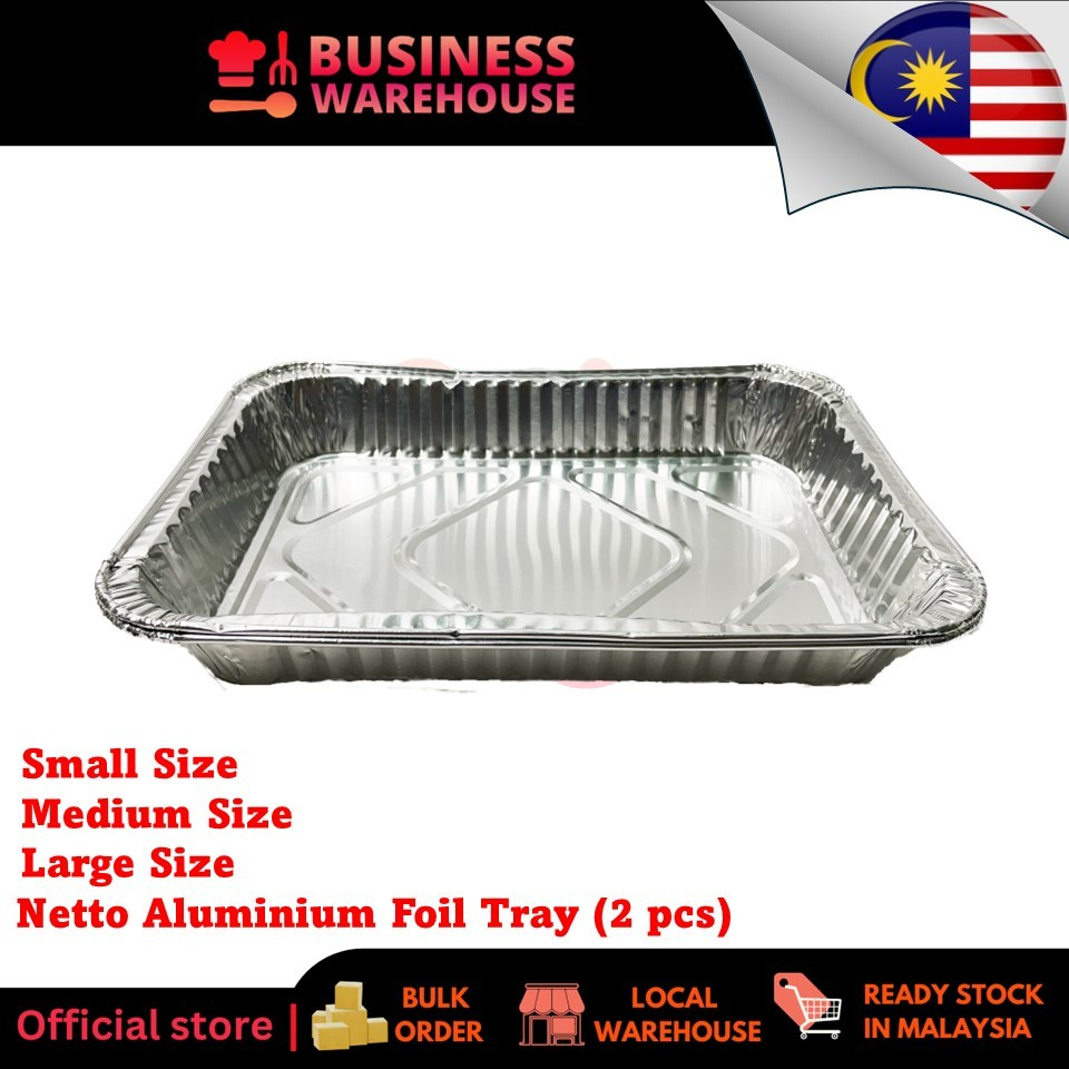 [ 4PCS ] NETTO ALUMINIUM FOIL TRAY WITHOUT LID/NETTO BEKAS ALUMINIUM ...