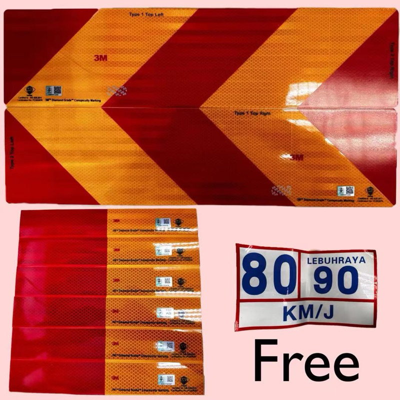 🔥SET for free speed limit sticker🔥3M sirim back reflective sticker 15cm ...