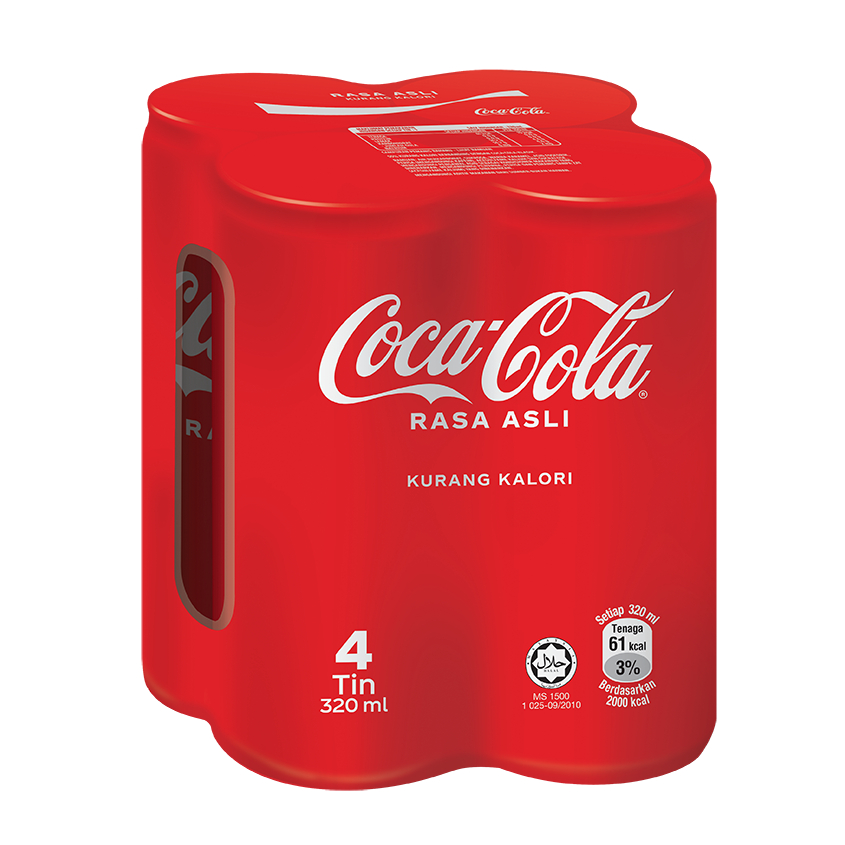 Coca-Cola Rasa Asli 320ml x 4 | Shopee Malaysia