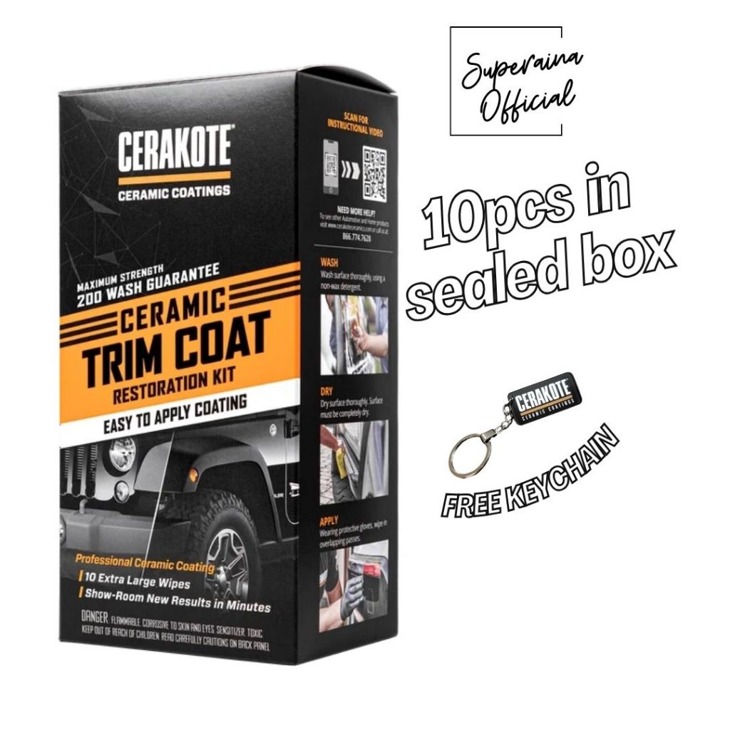 [Made in USA + Free Glove] Cerakote Ceramic Coating Trim Coat Black ...