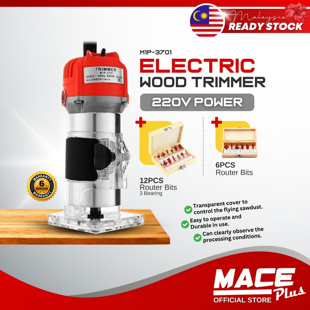 M1P-3701 220V Electric Hand Trimmer Wood Router Wood Trimmer Router ...