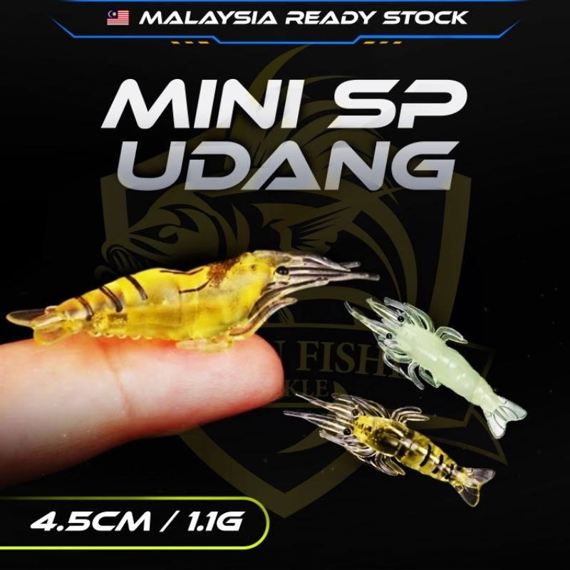 10PCS MINI SP udang Umpan pancing Siakap Haruan 1pc 4.5cm Soft Prawn ...