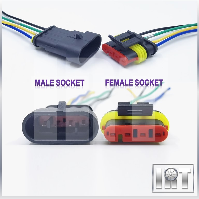 4 Pin Socket Connector Male Female Set Engine Wiring Soket Enjin Kereta ...