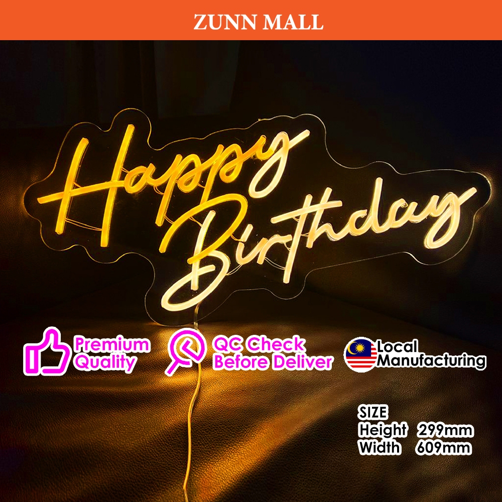 Happy Birthday LED Neon Light / Custom LED Neon Signages | Shopee Malaysia