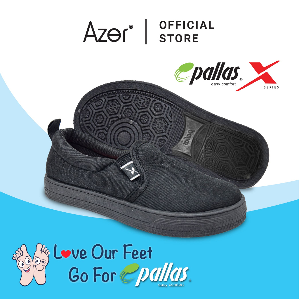 Pallas X-Series Kid's Comfortable Slip-On School Shoe - Black PX 25-024 ...