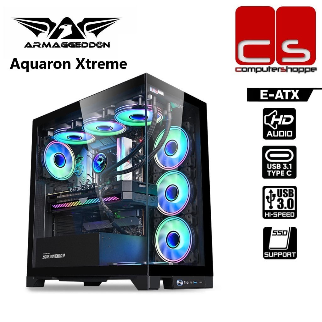 Armaggeddon Aquaron Xtreme E-ATX Transparent view PC Case - Black/Pink ...