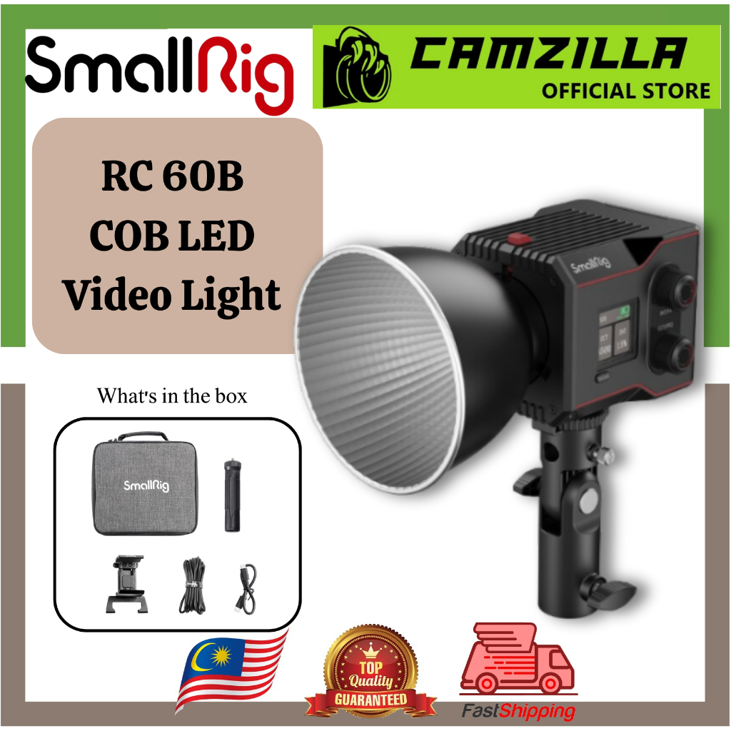 SmallRig RC 60B COB Video Light w Built-in 3400mAh Battery & Type-C PD ...