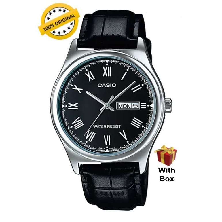 (Men) 100% ORIGINAL CASIO MTP-V006L-1BUDF Roman Dial,Day & Date Display ...