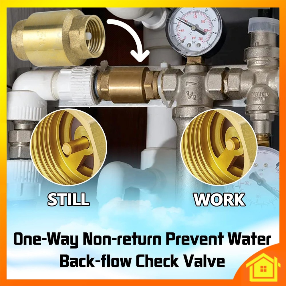 One Way Valve Spring Check Non Return Brass Hydraulic Pressure Water ...