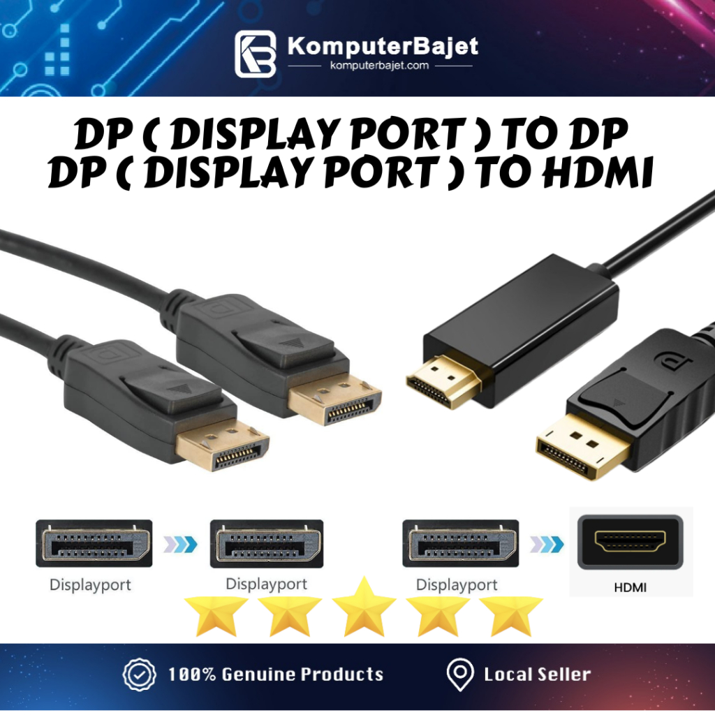 Branded Display Port DP to DP/ DP Display port TO HDMI 1080p FHD ...
