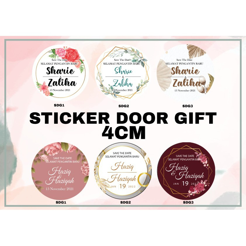 STICKER DOORGIFT KAHWIN / STICKER WEDDING / LABEL STICKER MURAH ...