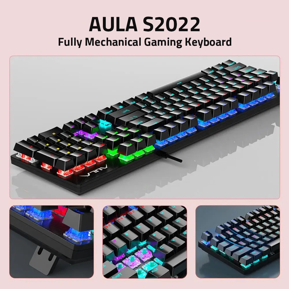 AULA S2022 Mechanical Gaming Keyboard RGB Lighting Anti Ghosting For ...