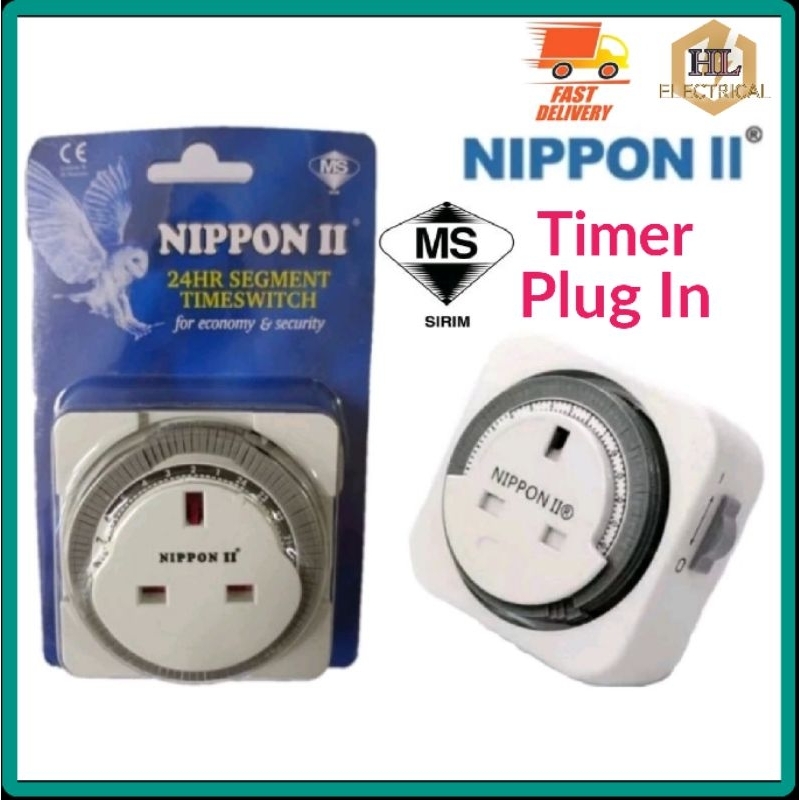 Plug In Timer Nippon ll 13A 24 Hours Segment Timer switch [Sirim ...
