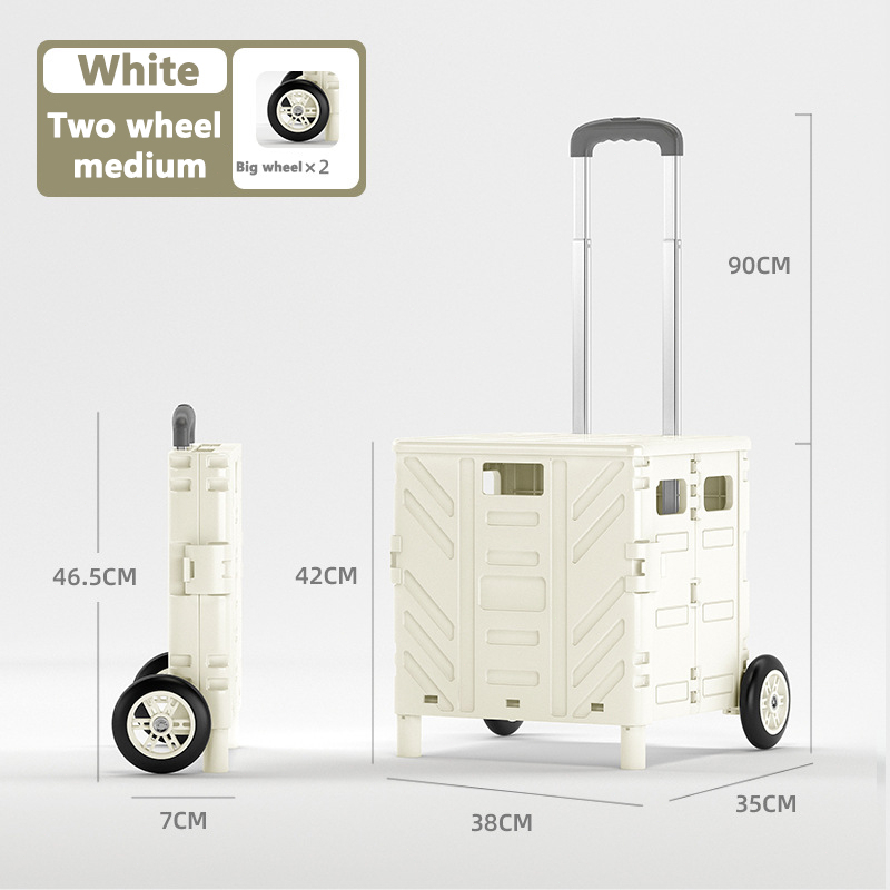 Large 75L Trolley Shopping Foldable Trolley Cart Grocery Market Trolley ...