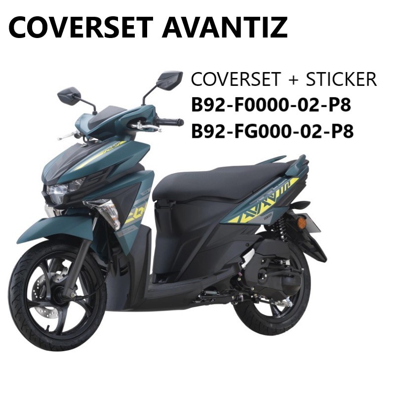 Yamaha Avantiz Coverset Body Sticker Blue Grey / Red Black Complete Set ...
