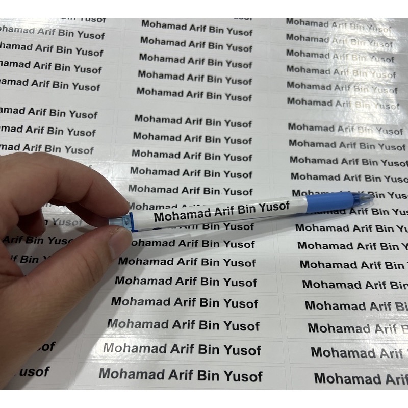 Sticker Nama Murid Sekolah Sticker Buku Kalis Air Sticker Botol Sticker ...