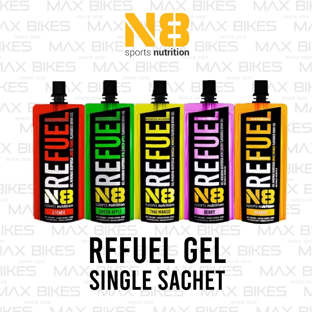 N8 REFUEL GEL - SINGLE SACHET - GREEN APPLE | THAI MANGO | LYCHEE ...