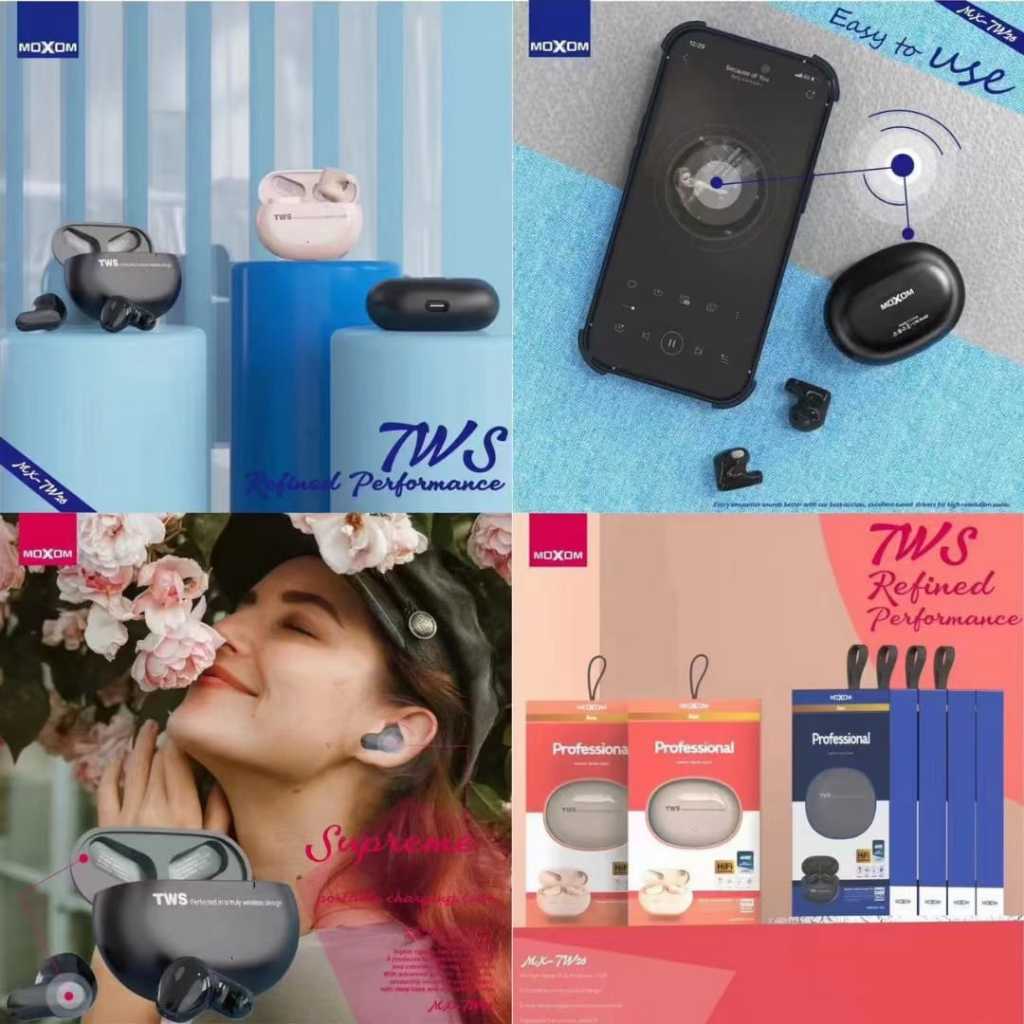 🌟 MOXOM MX-TW26🌟MINI CASE WIRELESS EARBUDS TWS 👉🏻 WIRELESS V5.3 👉🏻 MINI ...