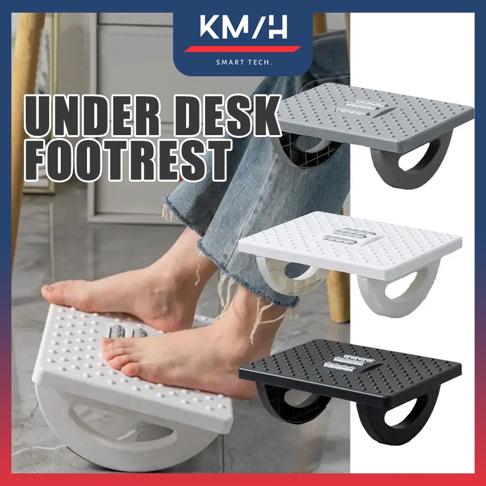 KMH Under Desk Footrest Massage Surface Ergonomic Tilted Foot Stool for ...