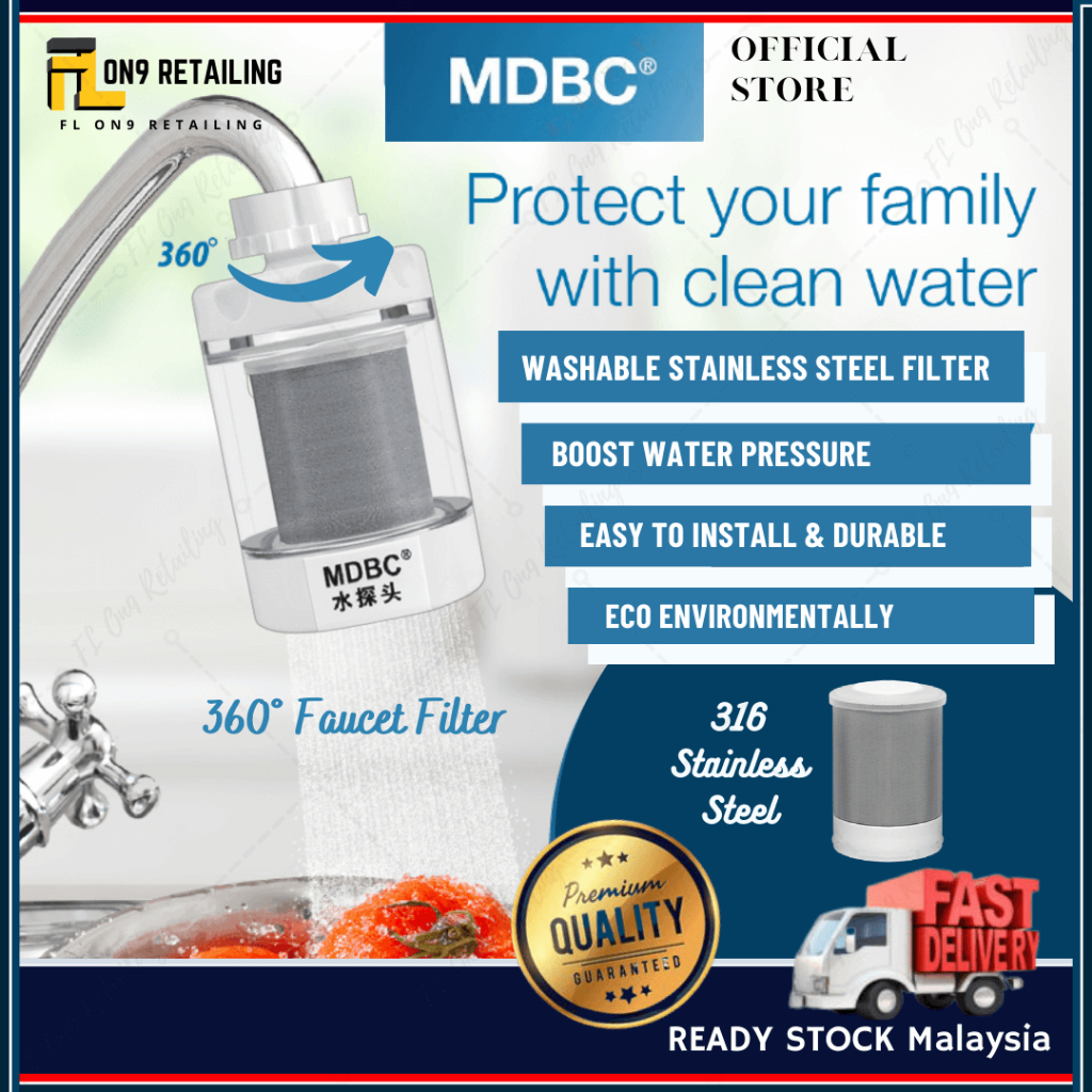 Mdbc 360° (Stainless Steel) Water Tester / Faucet Filter (Washable ...