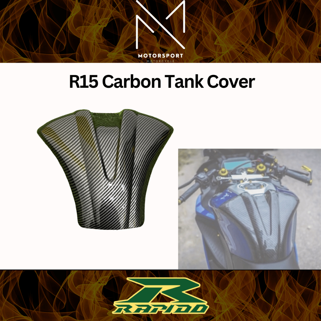 RAPIDO Yamaha R15 Tank Cover Carbon Fuel Tank Cover Guard Protector ...