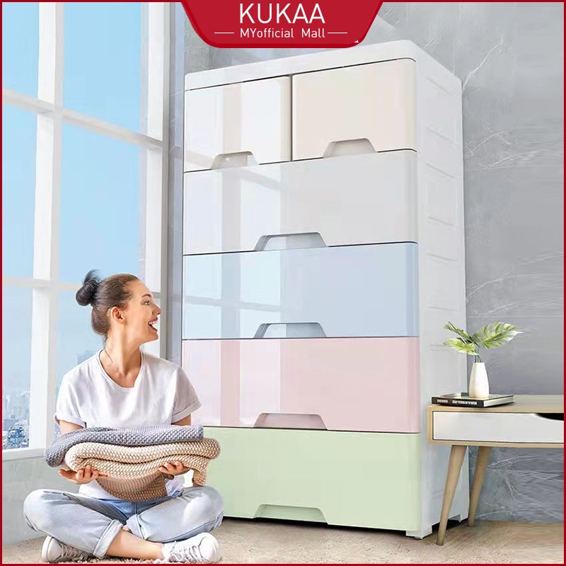 IKEA Storage Drawer Cabinet With Lock Almari Baju Mruah Plastic Drawer ...