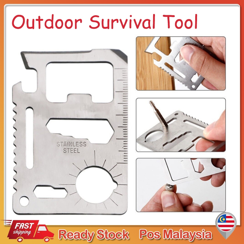 Multi-Tool 11 in 1 Survival tool Stainless Steel Survival Card Pocket ...