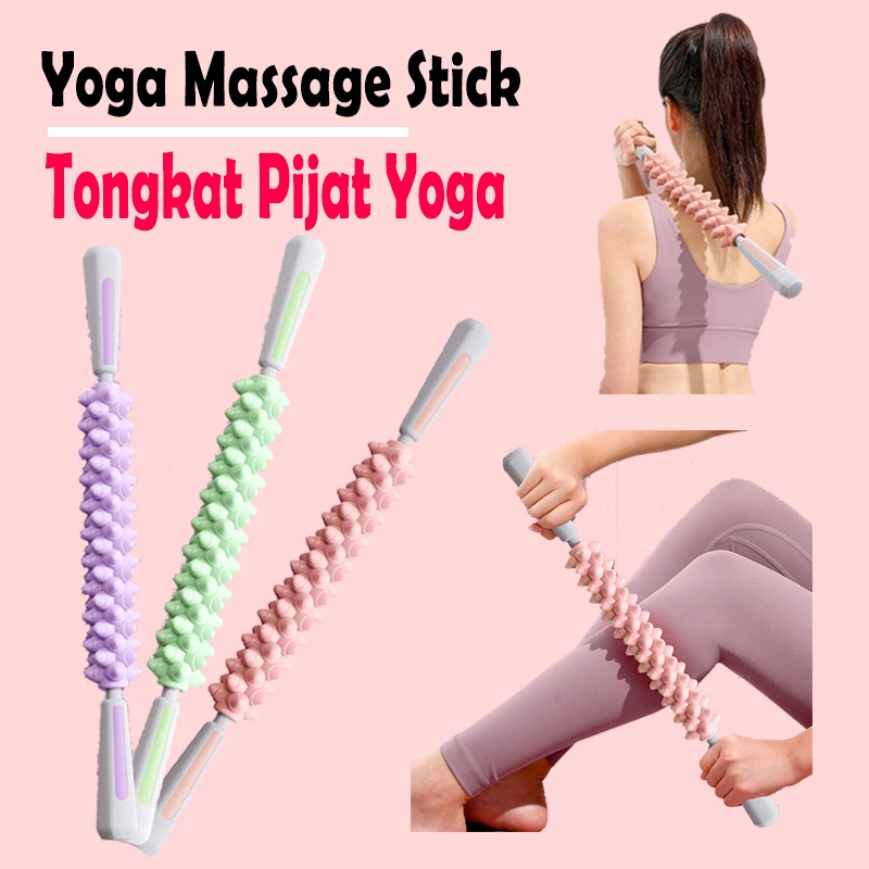 Yoga Massage Stick Fascia Plastic Muscle Roller Bar Shaft Fitness Teeth ...
