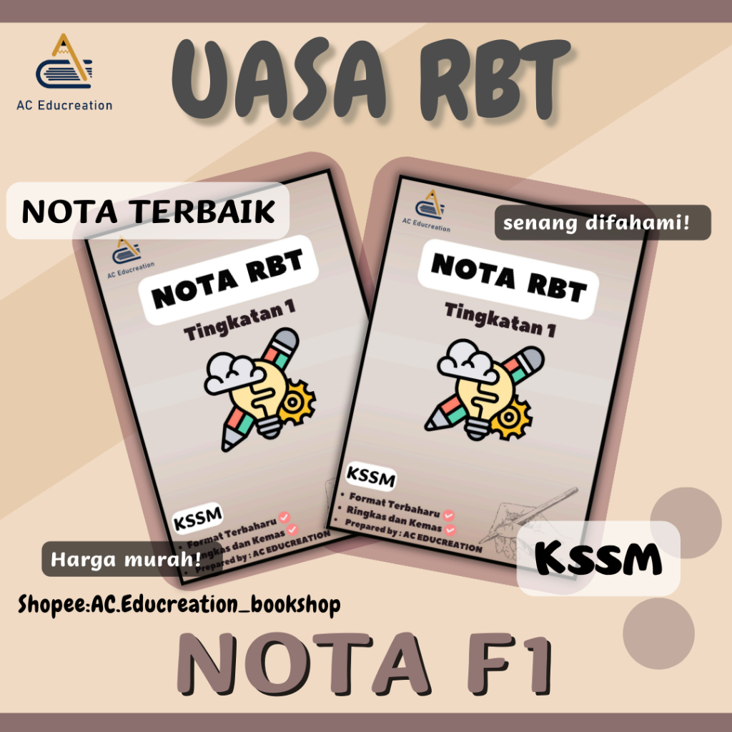 RBT TINGKATAN 1 KSSM NOTA LENGKAP [Malay Version] #NOTA RINGKAS #MUDAH DIFAHAMI #UASA | Shopee ...