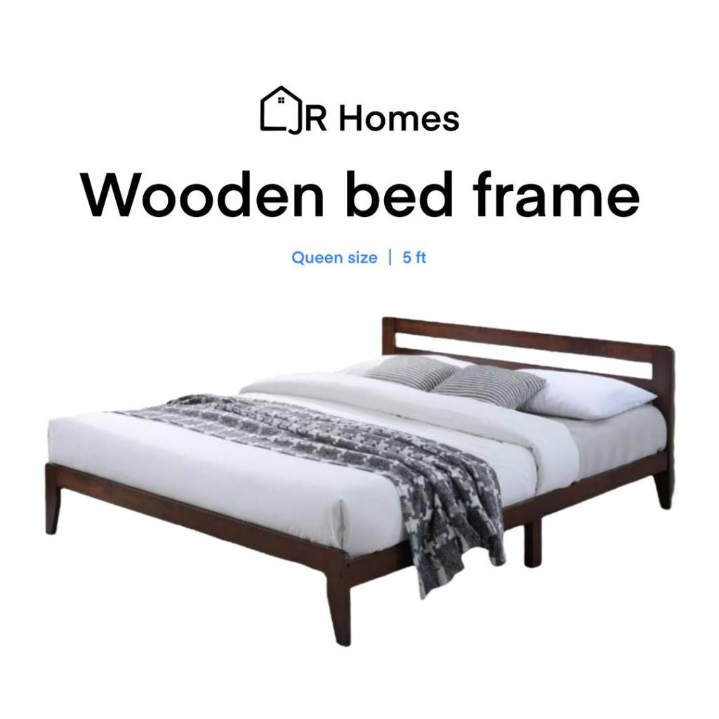 Wooden bed frame, Bed Frame, Headboard, Queen bed, Queen size bed, Muji ...