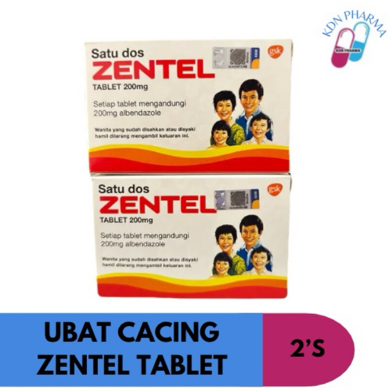UBAT CACING ZENTEL TABLET 200MG 4’S (EXP: 27/5/2027) | Shopee Malaysia