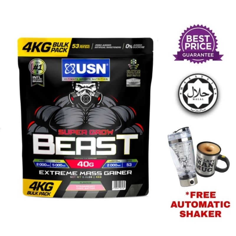 [Ready Stock] USN SUPER GROW BEAST EXTREME Mass Gainer | Shopee Malaysia
