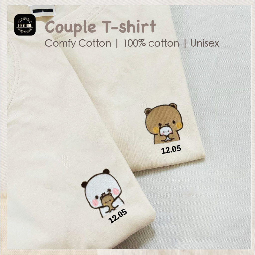 Unisex Cotton Round Neck Couple Tshirt Women Men T-shirt Design | Baju ...