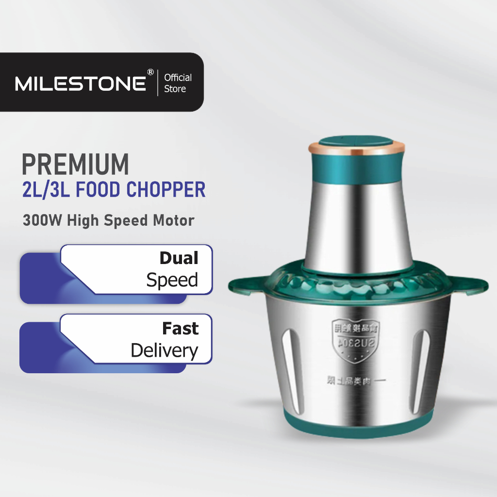 Milestone 2L/3L Premium Stainless Steel Blender & Mixer Food Chopper ...