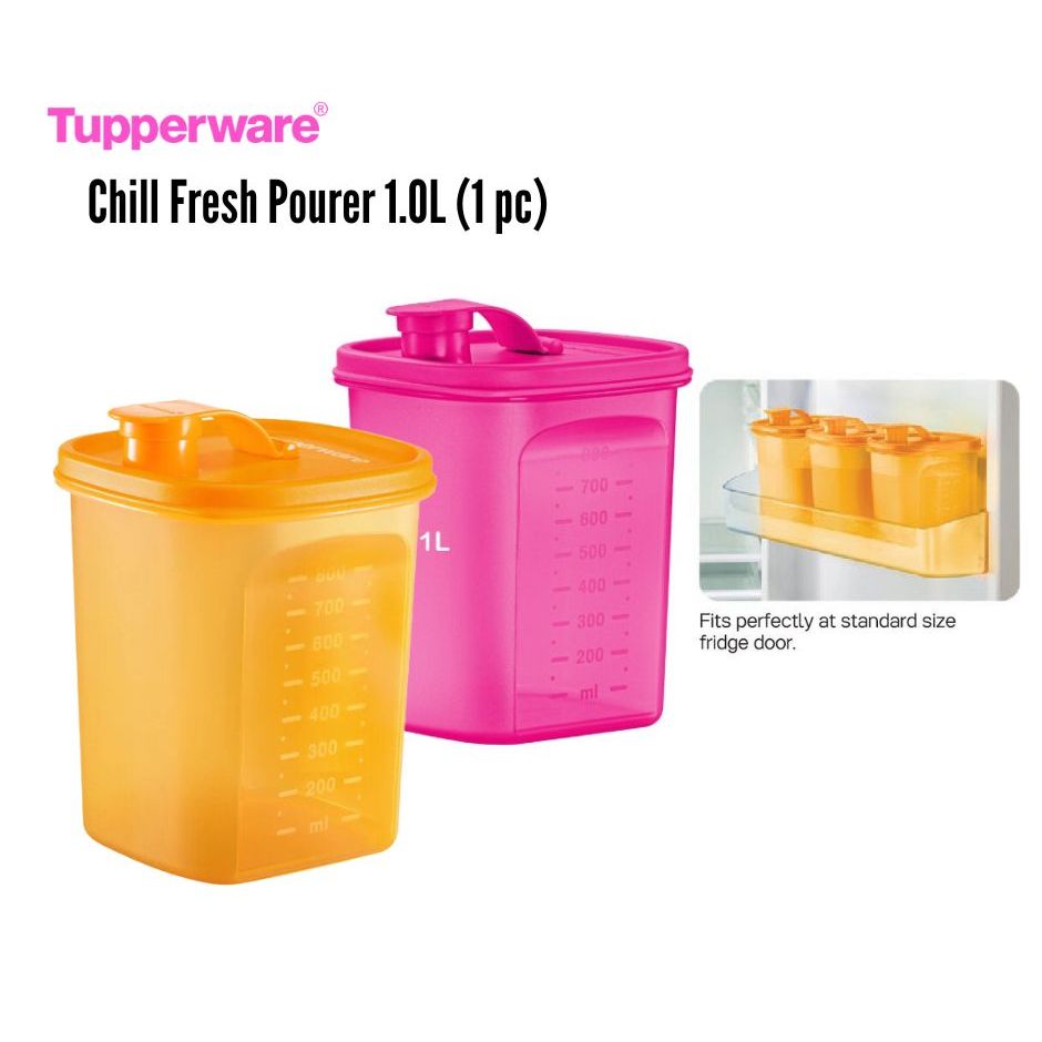 Tupperware Chill Fresh Pourer 1L Botol Air Peti Sejuk 1 Liter Bekas Air ...